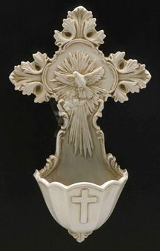 Holy Spirit Font (antiqued, 6") - Branches Catholic Books & Gifts