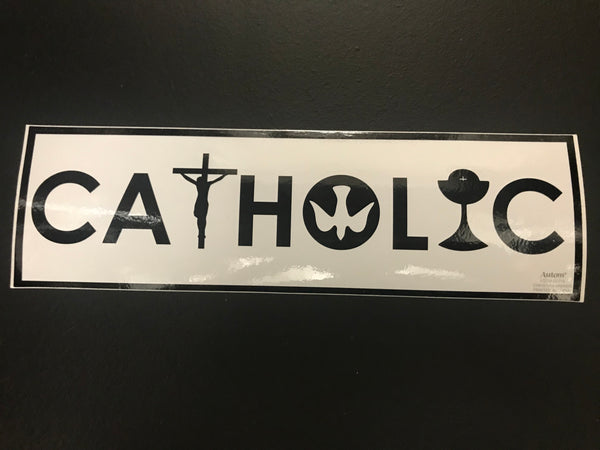 Car Decal - CATHOLIC with Faith Symbols - Branches Catholic Books & Gifts